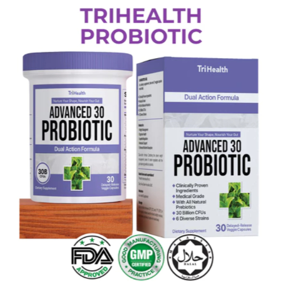 (READY STOCK) TRIHEALTH ADVANCE PROBIOTIC 30 CAPSULE DUAL ACTION ...