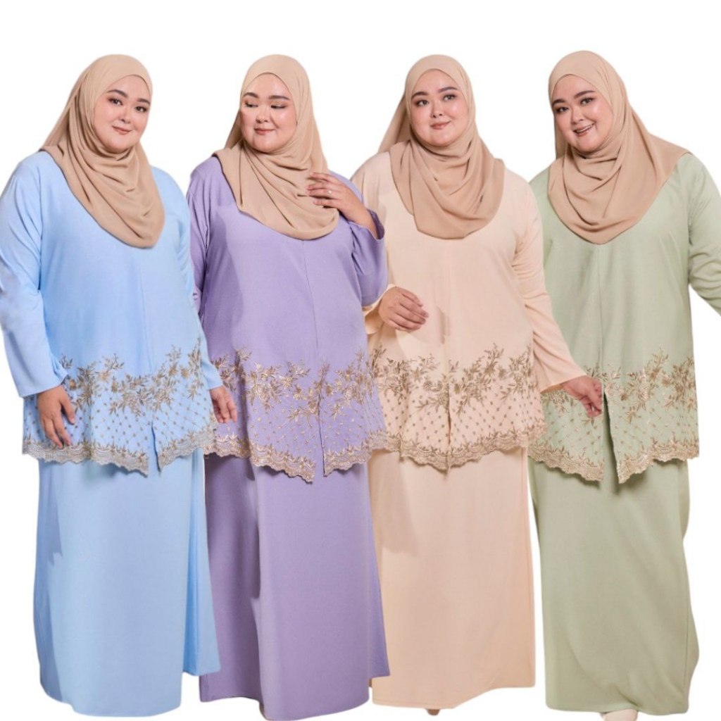 S - 6XL (MELUR) KEBARUNG SULAM. Kebaya Labuh Plus Size. Baju Kurung ...