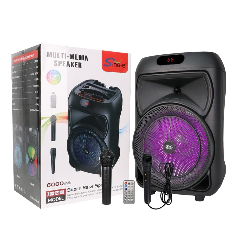 SING-E ZQS-12146 12inch Outdoor 50W Super Bass RGB Light Strong Bass ...