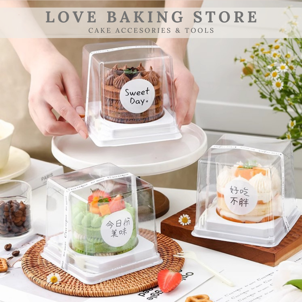 LBS • (50pcs) 2/3/4 inch | Transparent Cake Box Molten Pastry Box ...