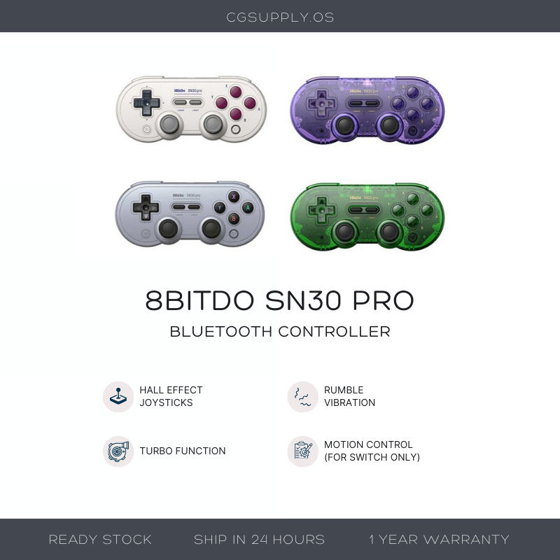 8BitDo SN30 Pro Bluetooth Gamepad for Switch, Windows, SteamOS, Android, AppleOS & Raspberry Pi ...