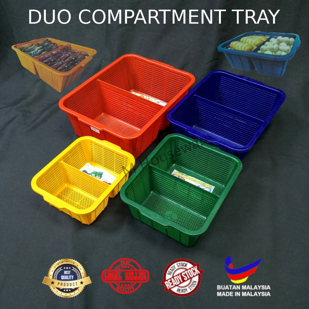 Duo Compartment Tray Multipurpose Tray 2 in 1 Tray Basket Plastic Bakul ...