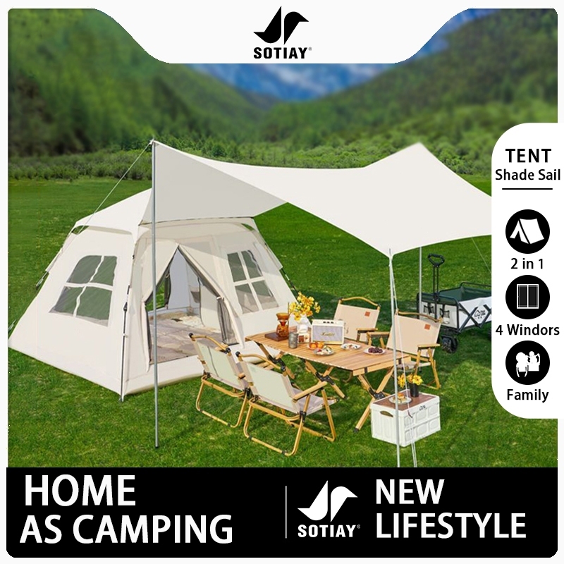 🔥COD🔥4-6 Person Camping Tent House Large Waterproof Portable Automatic ...