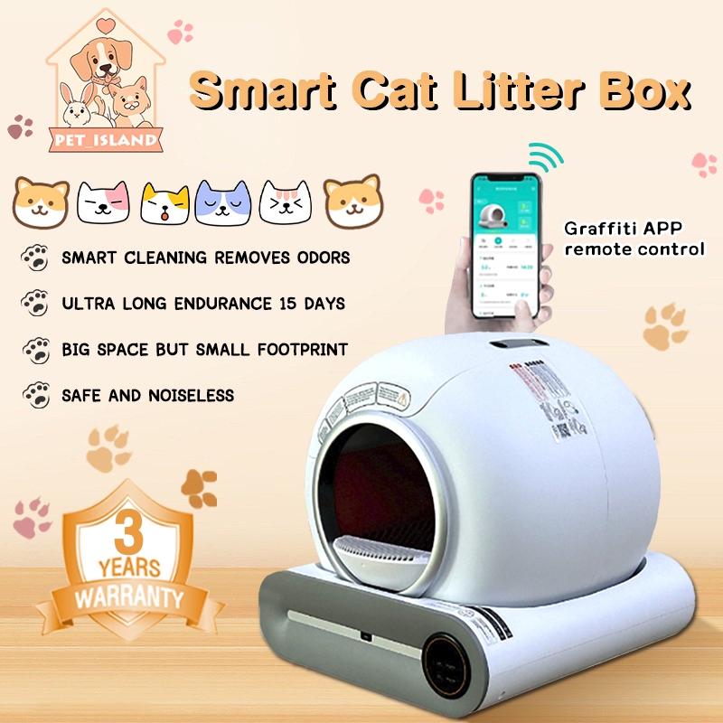 2024 Smart Clean Automatic 65L Large Capacity Cat Litter Box Mobile ...