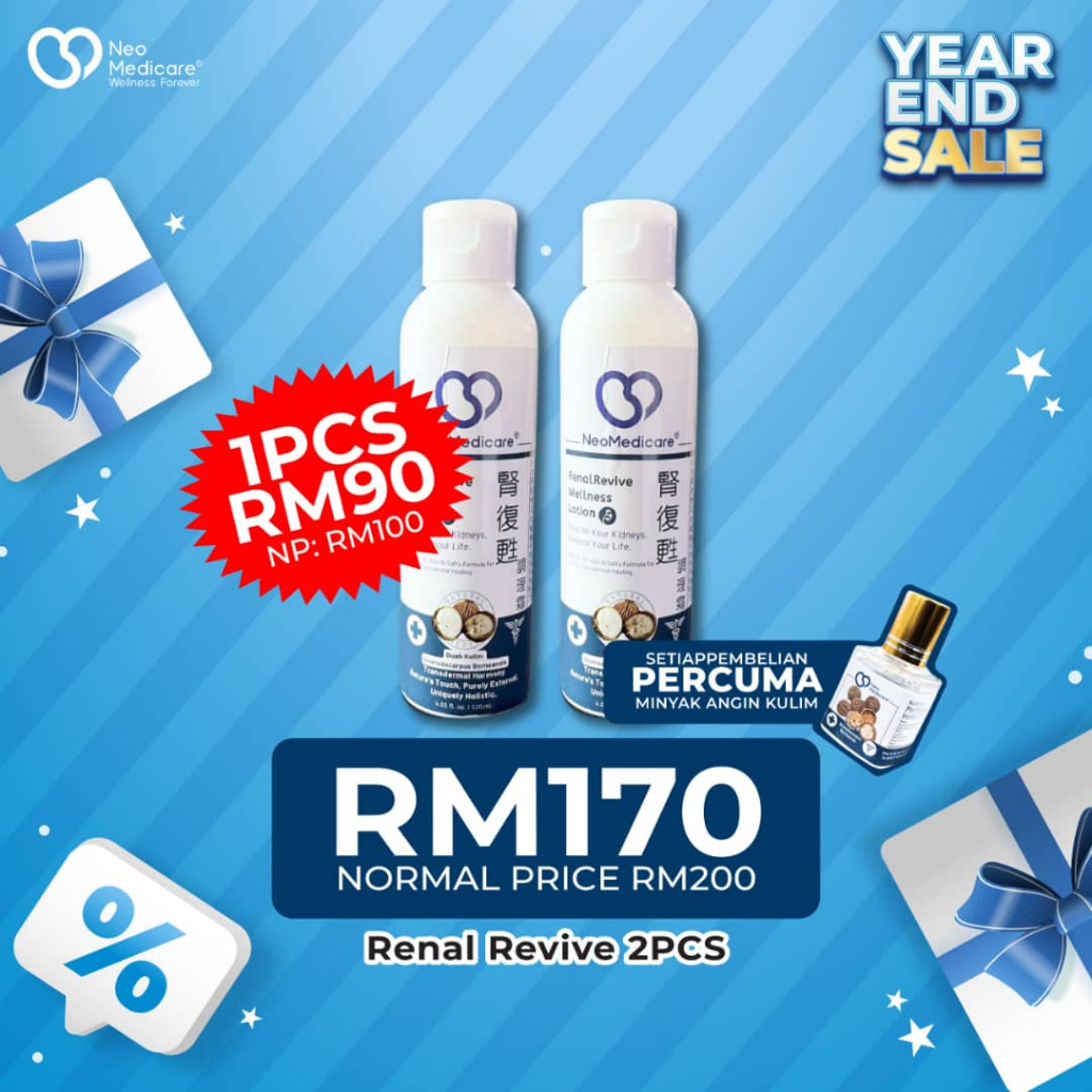 YEAR END SALES ! 2 BOTOL RENAL REVIVE (FREE MINYAK ANGIN BUAH KULIM ...