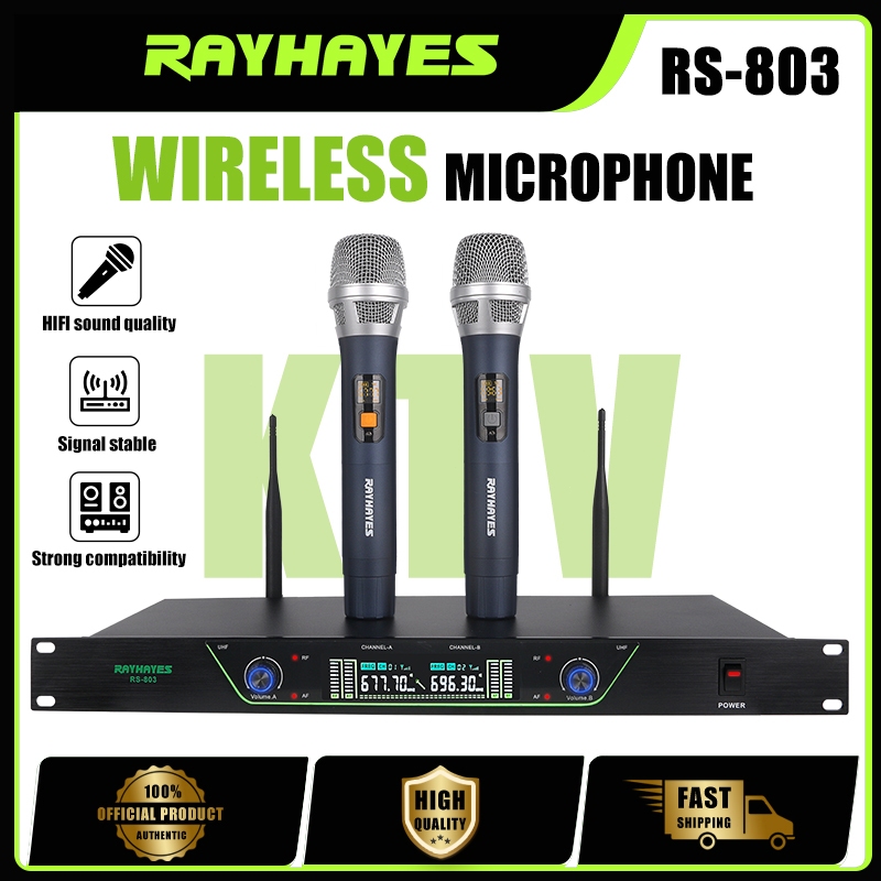 RAYHAYES wireless microphone adjustable frequency infrared pair ...