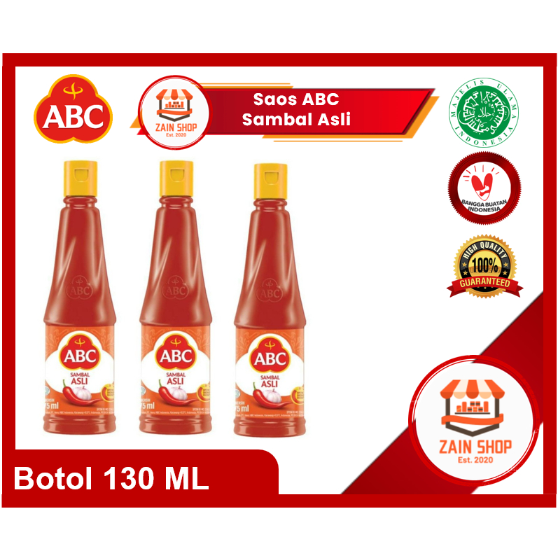 SAOS ABC SAMBAL ASLI KEMASAN BOTOL 130 ML ASLI 🇮🇩 | Shopee Malaysia