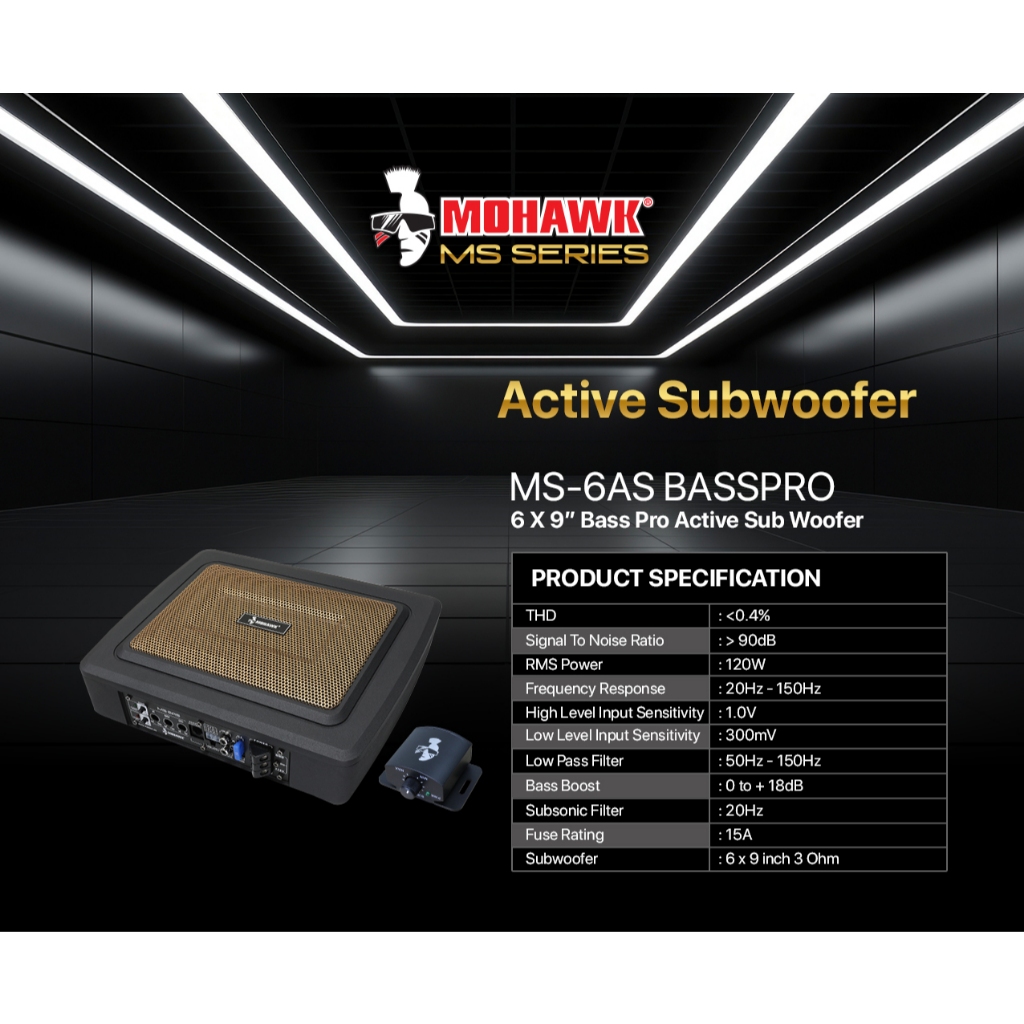 MOHAWK MS-6AS BASSPRO 6X9"BASS PRO ACTIVE SUBWOOFER | Shopee Malaysia