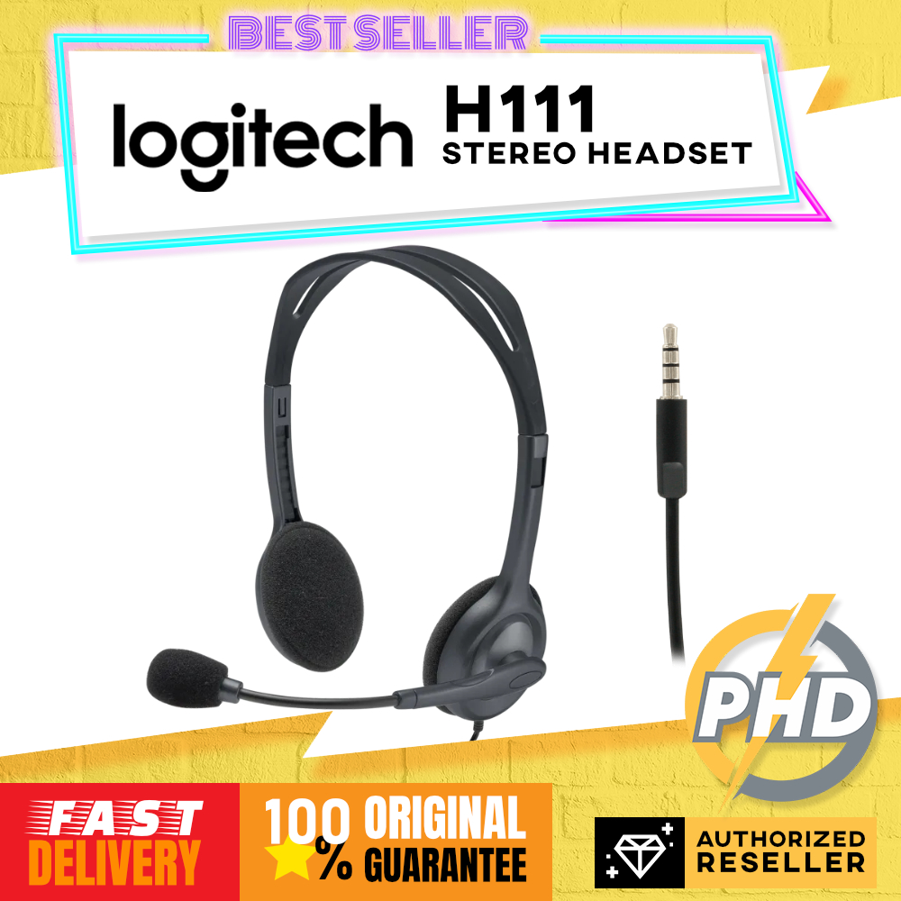 Logitech H111 Wired Headset, Stereo Headphones, PC/Mac/Laptop/Smartphone/Tablet | Shopee Malaysia