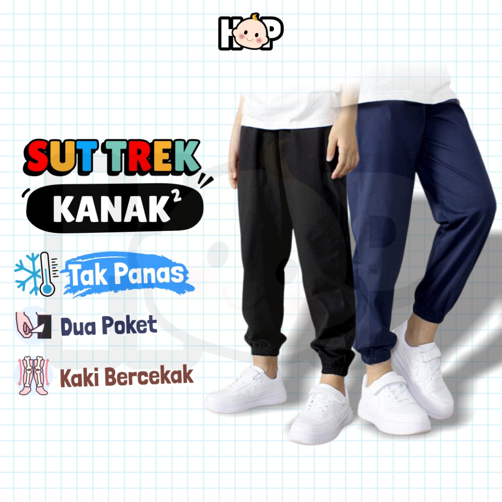 Tracksuit PraSekolah Kids Kindergarten Uniform Seluar Pra Sekolah Hitam ...