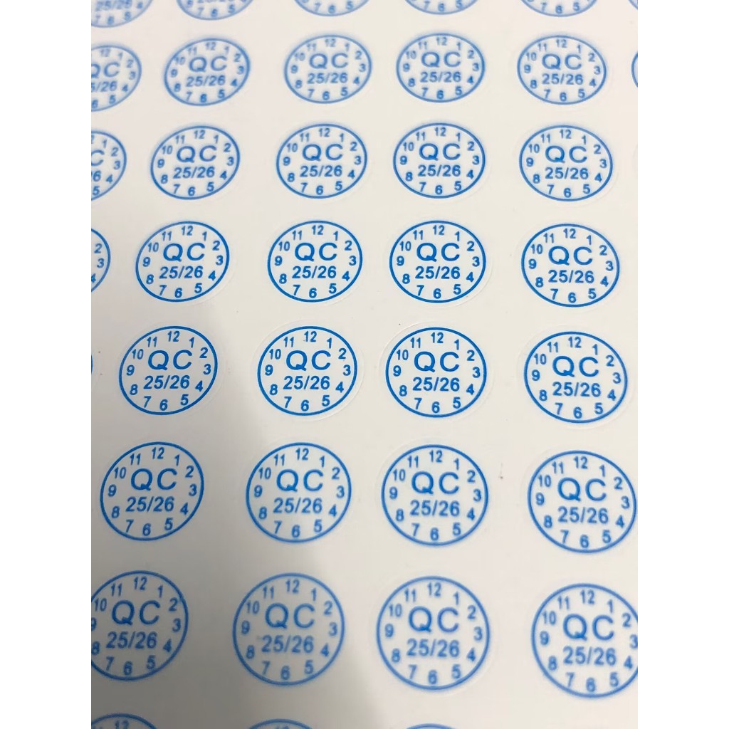 QC Warranty STICKER 6mm diameter sekeping ada 110pcs Eggshell breakable ...