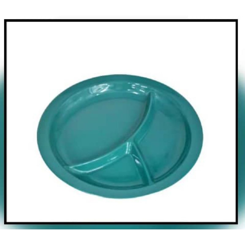 MELAMINE WARE 3-COMPARTMENT DINNER PLATE IN SHINY GREEN COLOR 10INCH ...