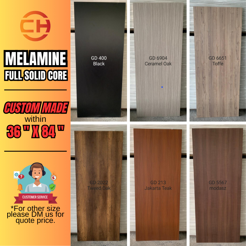Melamine Door Full Solid Timber Core Pintu Kayu Solid Bedroom Door Modern Design (GD 400/2022 ...
