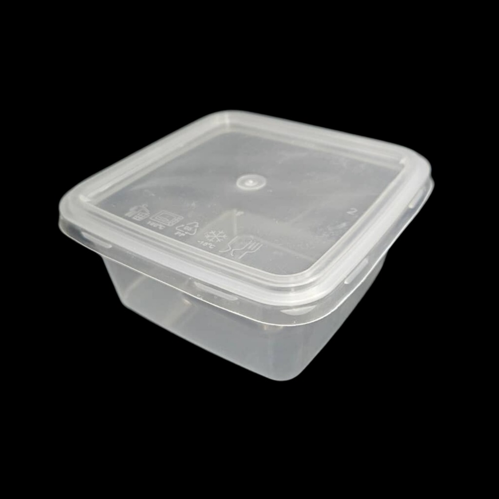 (50pcs±) SQ 250 Square Disposable Plastic Food Container TLT Clear ...