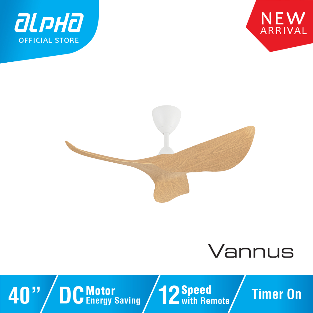 ALPHA Vannus HARU 3B DC Motor Ceiling Fan with 3 Blades12 Speed Remote ...