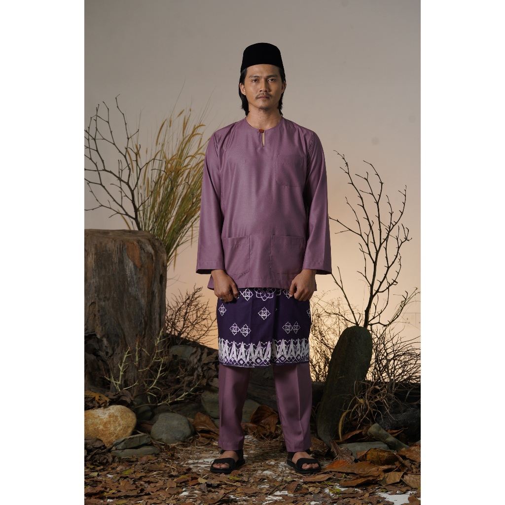 BAJU MELAYU TELUK BELANGA DARK MAUVE PURPLE (23 WARNA) | Shopee Malaysia