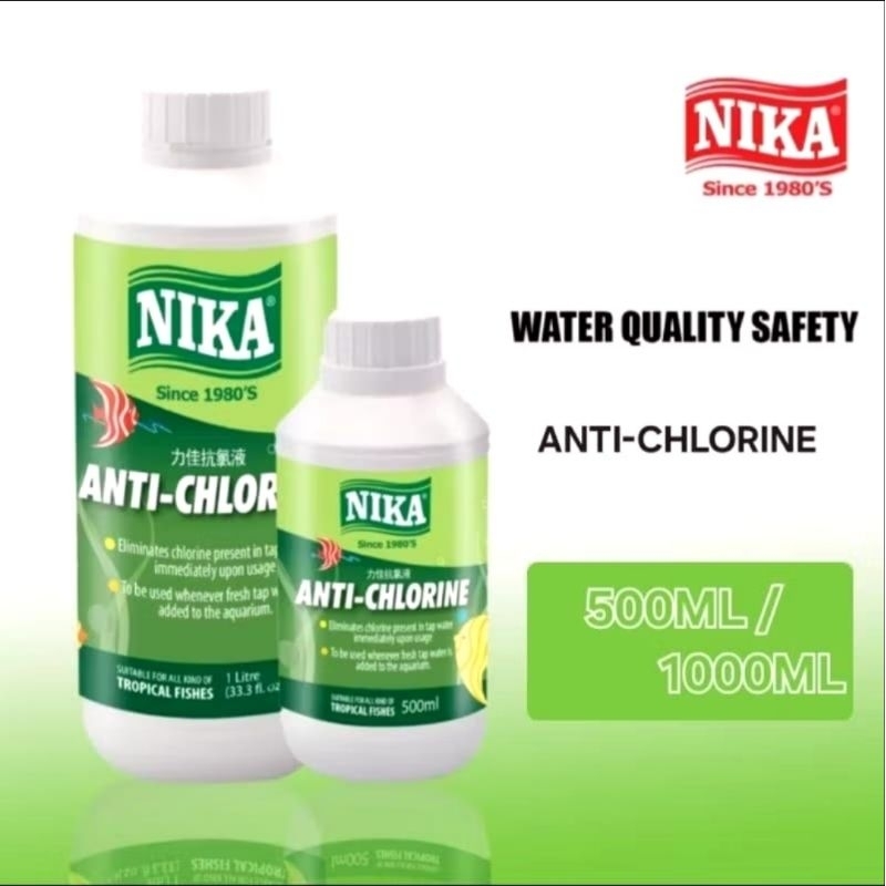 Nika Anti Chlorine (500ML/1L Aquarium Tank Anti Chlorine /Remove ...