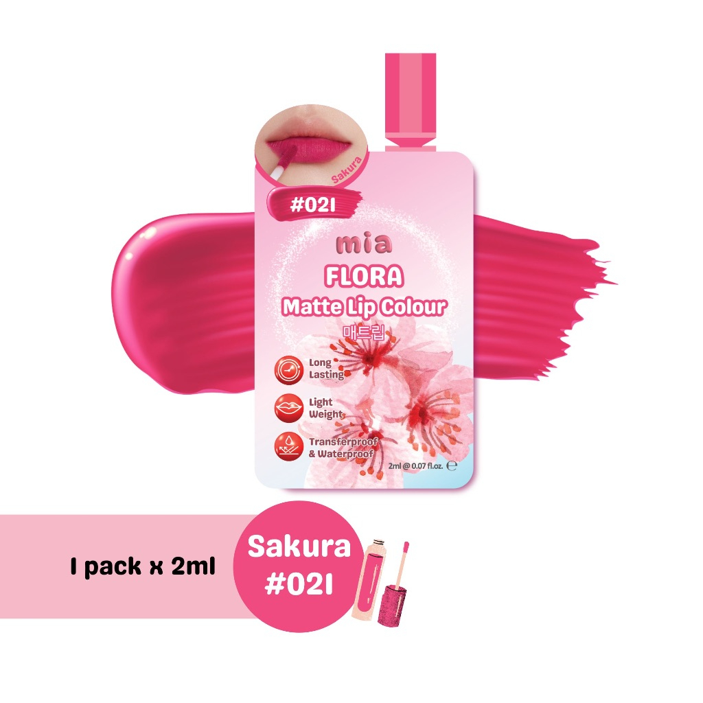 MIA #021 Sakura FLORA Matte Lip Colour | Lip Tint | Waterproof Transfer ...
