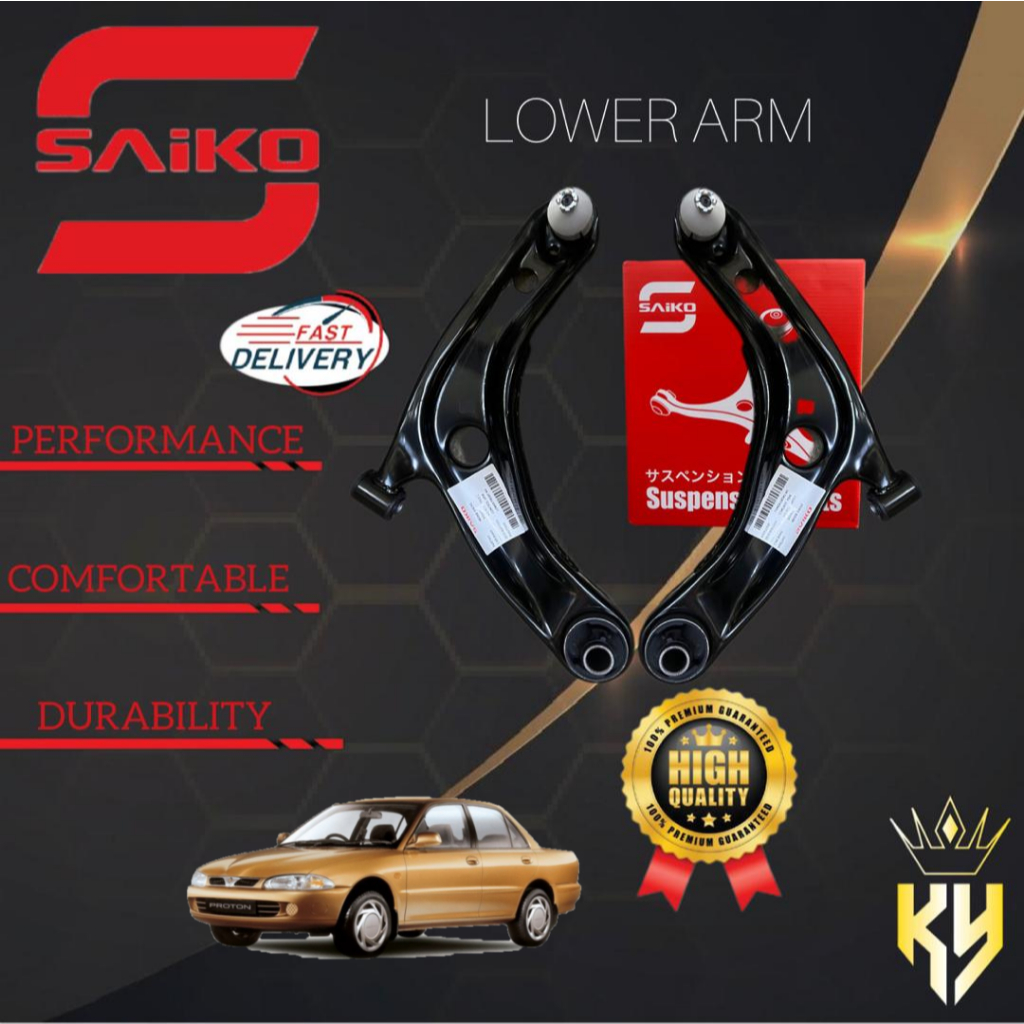 SAIKO FRONT LOWER ARM PROTON WIRA (MB907165) (MB907166) (PW530962 ...