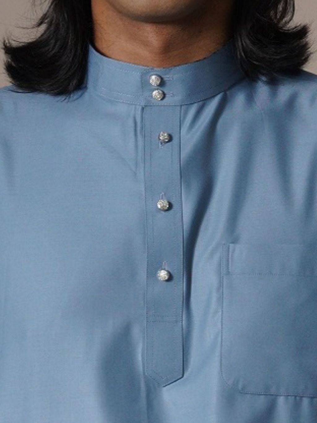BAJU MELAYU CEKAK MUSANG 2.0 ASH BLUE (19 WARNA) | Shopee Malaysia