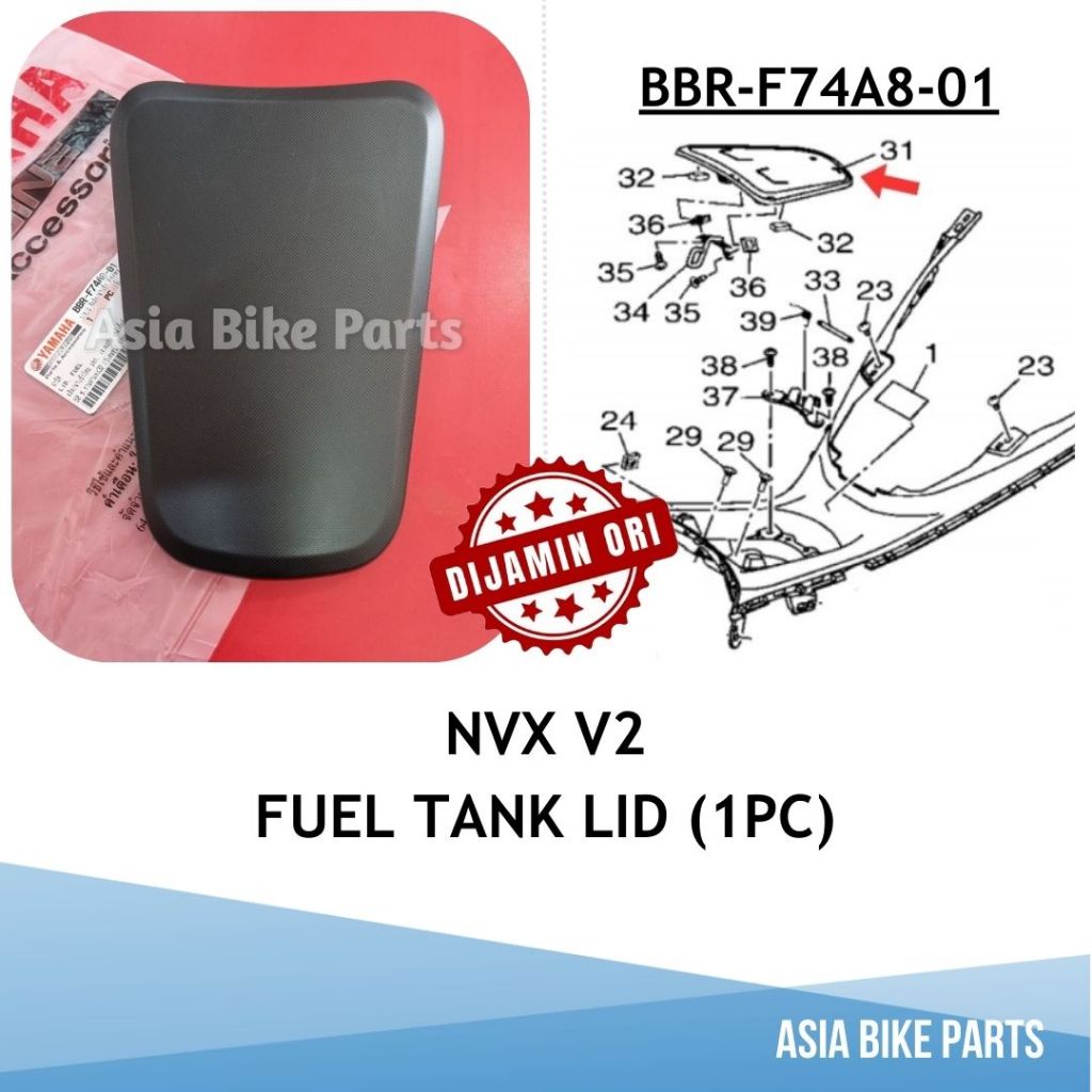 Yamaha Original NVX V2 Fuel Tank Lid Cover Penutup Tangki - BBP-F74A8 ...