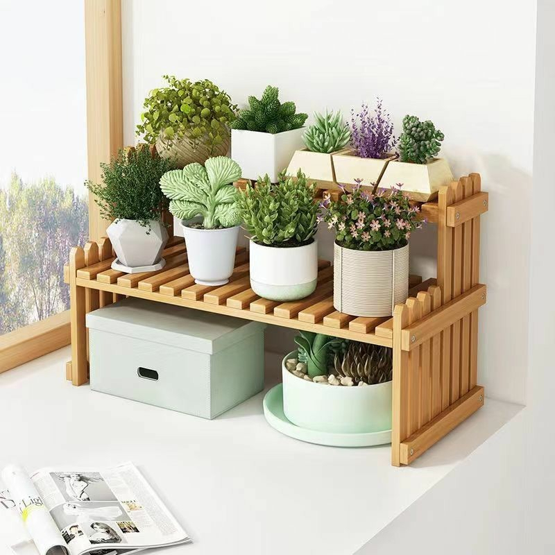 Flower Garden Rack Desk Flower Pot Desktop plant rack balcony rack ...