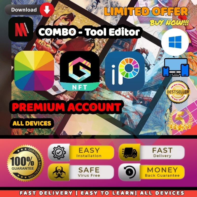 COMBO: Ai Fotor Photo Editor | GoArt | ibis Paint X ⭐ Full Version ⭐ ...