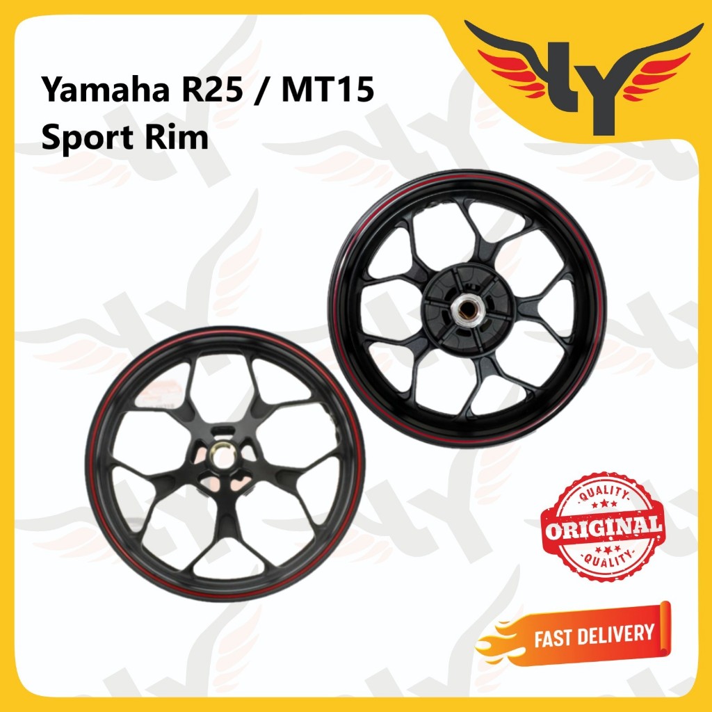 Yamaha R25 Sport Rim Red Black - 1WD-F5168-03-0X / 1WD-F5338-03-0X (100 ...