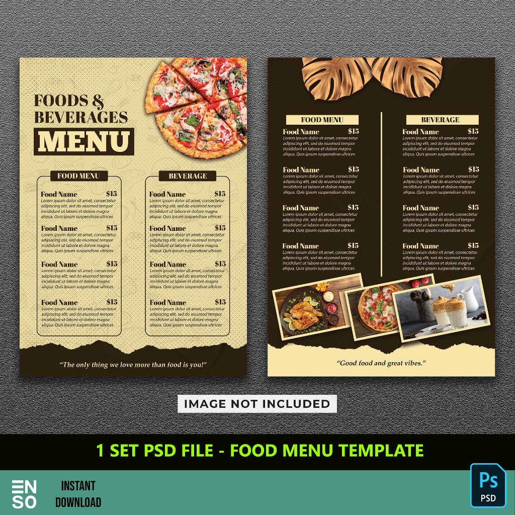 1-Set PSD Food Menu Design Template | PHOTOSHOP Editable Design ...