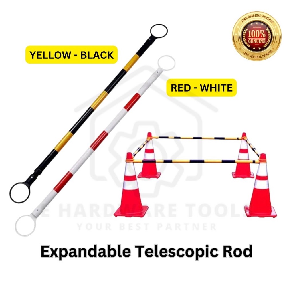 Yellow Black / Red White Expandable Telescopic Rod Retractable Cone Bar ...
