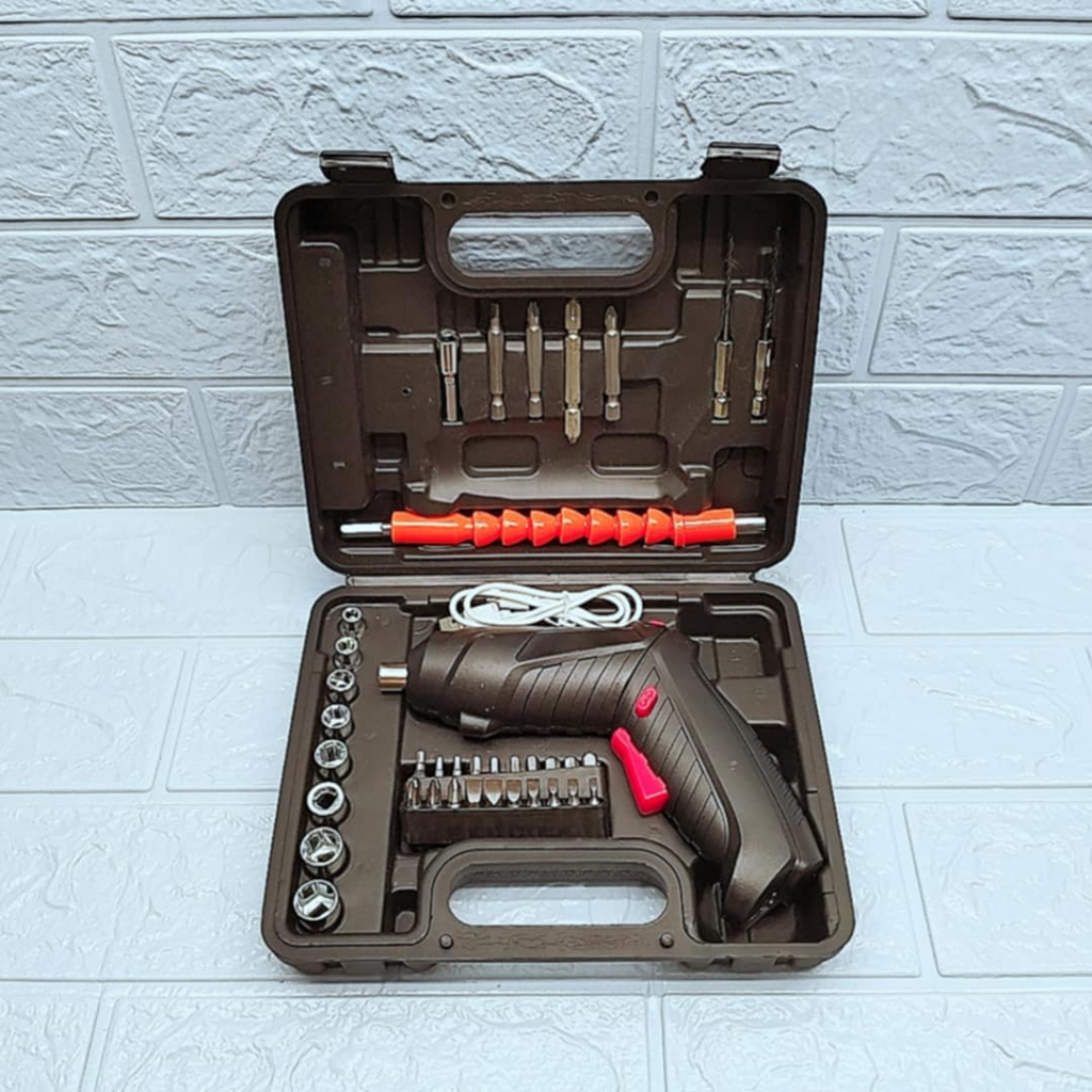 (47pcs) Electric screw driver set 3.6V multifunction rechargeable fridge repair spare parts tool ...