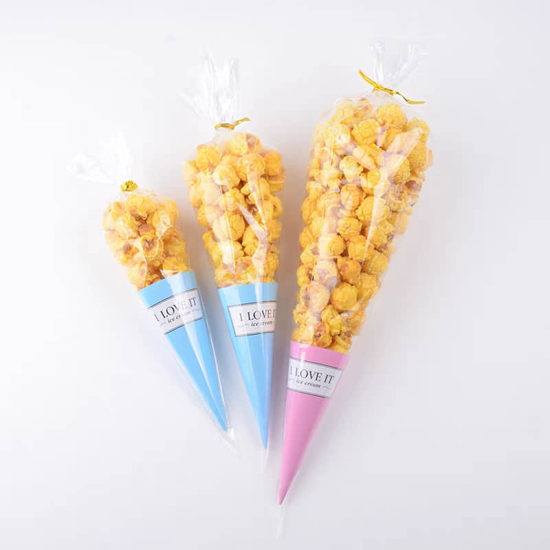 (100PCS+-) Plastic OPP 3 Segi Berkawat Cone Bag Goodies Bag Plastic ...