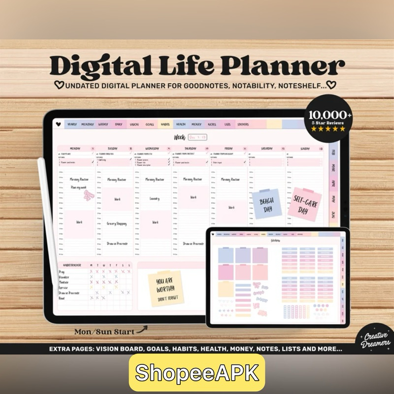 Digital Life Planner | Digital iPad Planner | Notability & Goodnotes ...