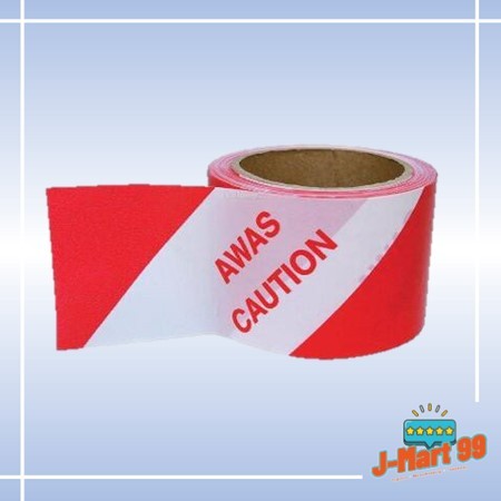 Pita Amaran "Awas-Caution" / Red + White "Caution-Warning" Tape (1pcs ...