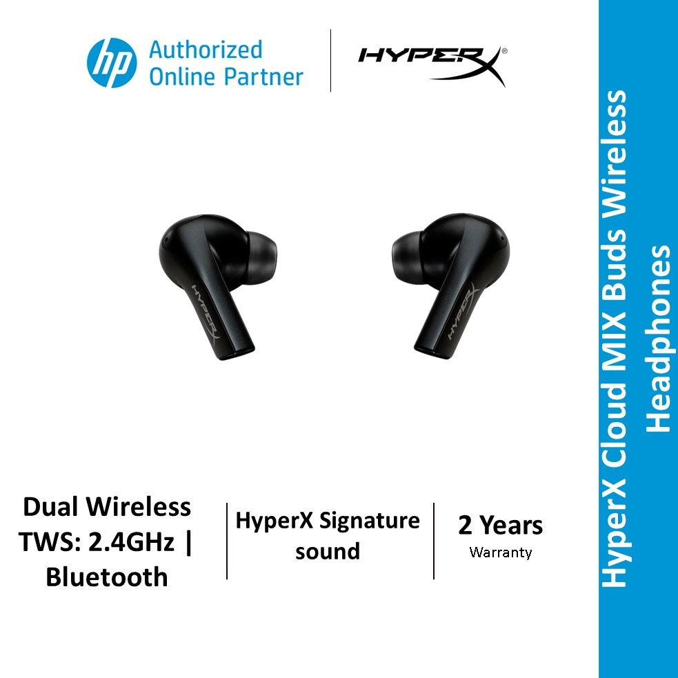 HyperX Cloud MIX Buds Wireless Headphones (Black)/DTS/2.4GHz/Bluetooth 5.2 | Shopee Malaysia