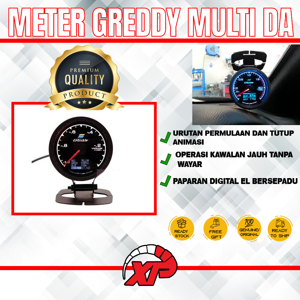 GREDDY Multi Gauge Meter 2 In 1 Turbo Boost Water Temp Oil Temp Oil ...