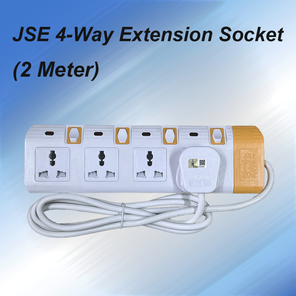 JSE Extension Socket 3-Way 4-Way (2 Meter) (5 Meter) | Shopee Malaysia