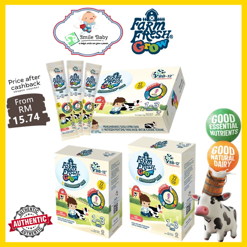 From RM15.74 after cashback* Farm Fresh Grow Powder 1-3 Years Old 30g x ...