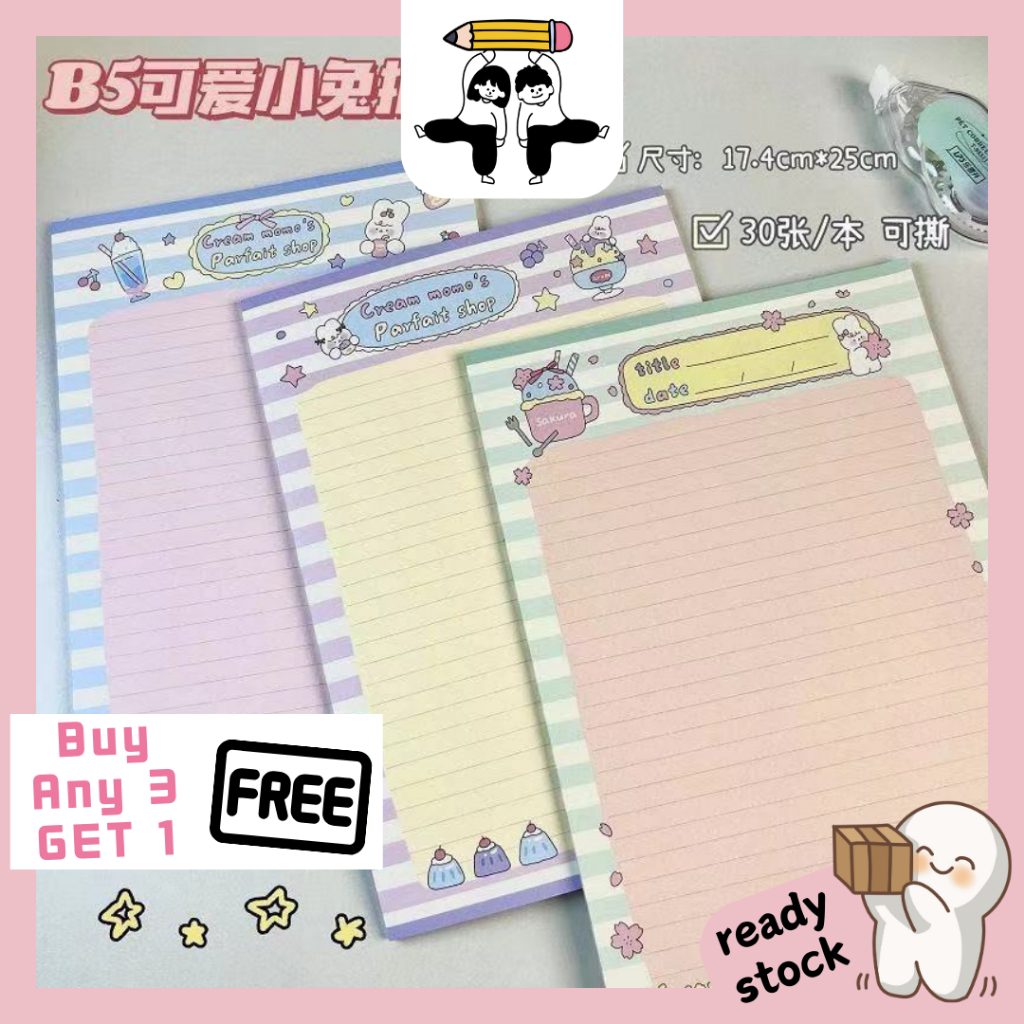 B5 Ice-cream Rabbit Memo Pad Note Pad Stationery Study Note Paper ...