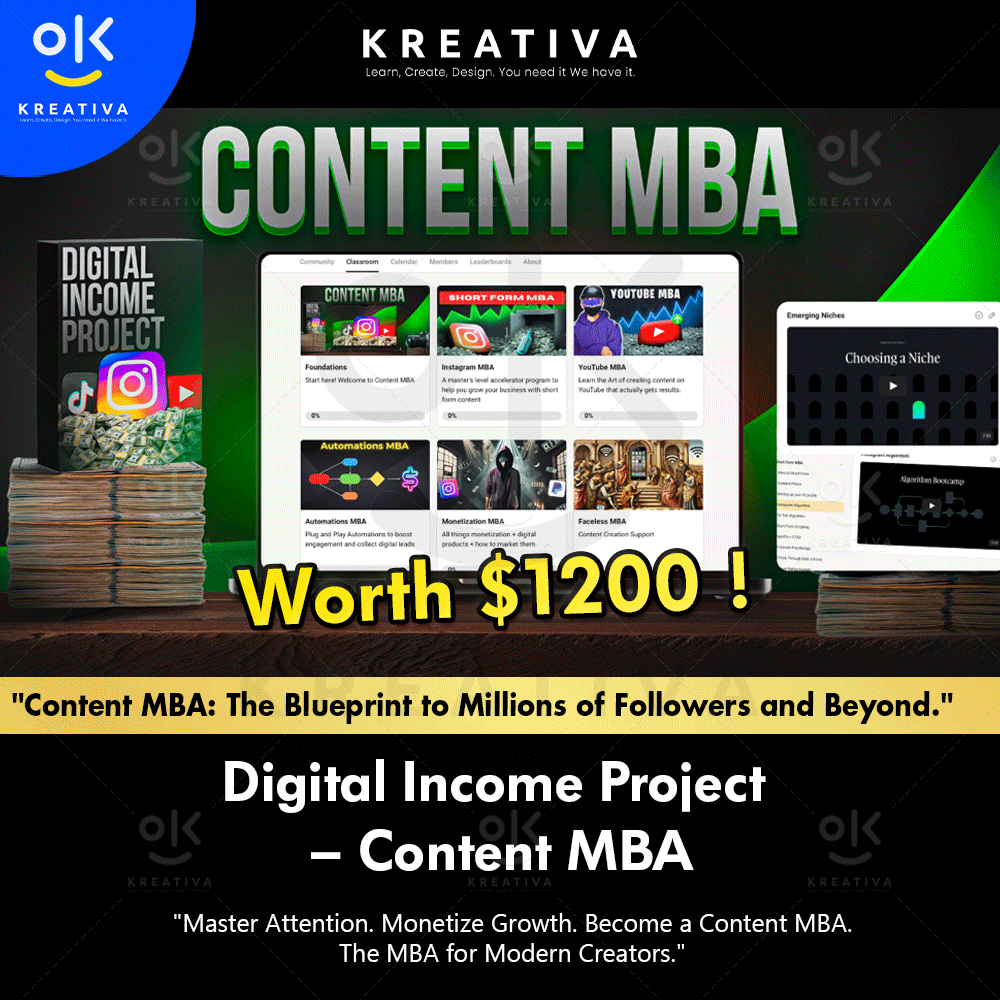 VIP Course-Digital Income Project – Content MBA | Learn Content Creator ...