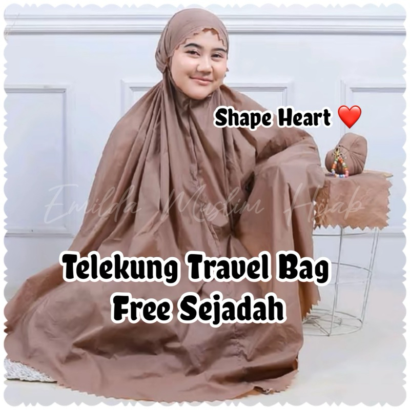 Telekung Teavel Heart ️ Bag Travel Bag 3-In-1 Free Sejadah | Shopee ...