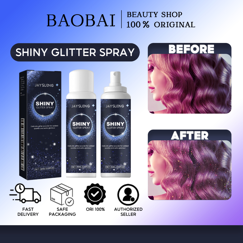 Jaysuing Shiny Glitter Spray Face Body Clavicle Hair Highlighting Spray ...