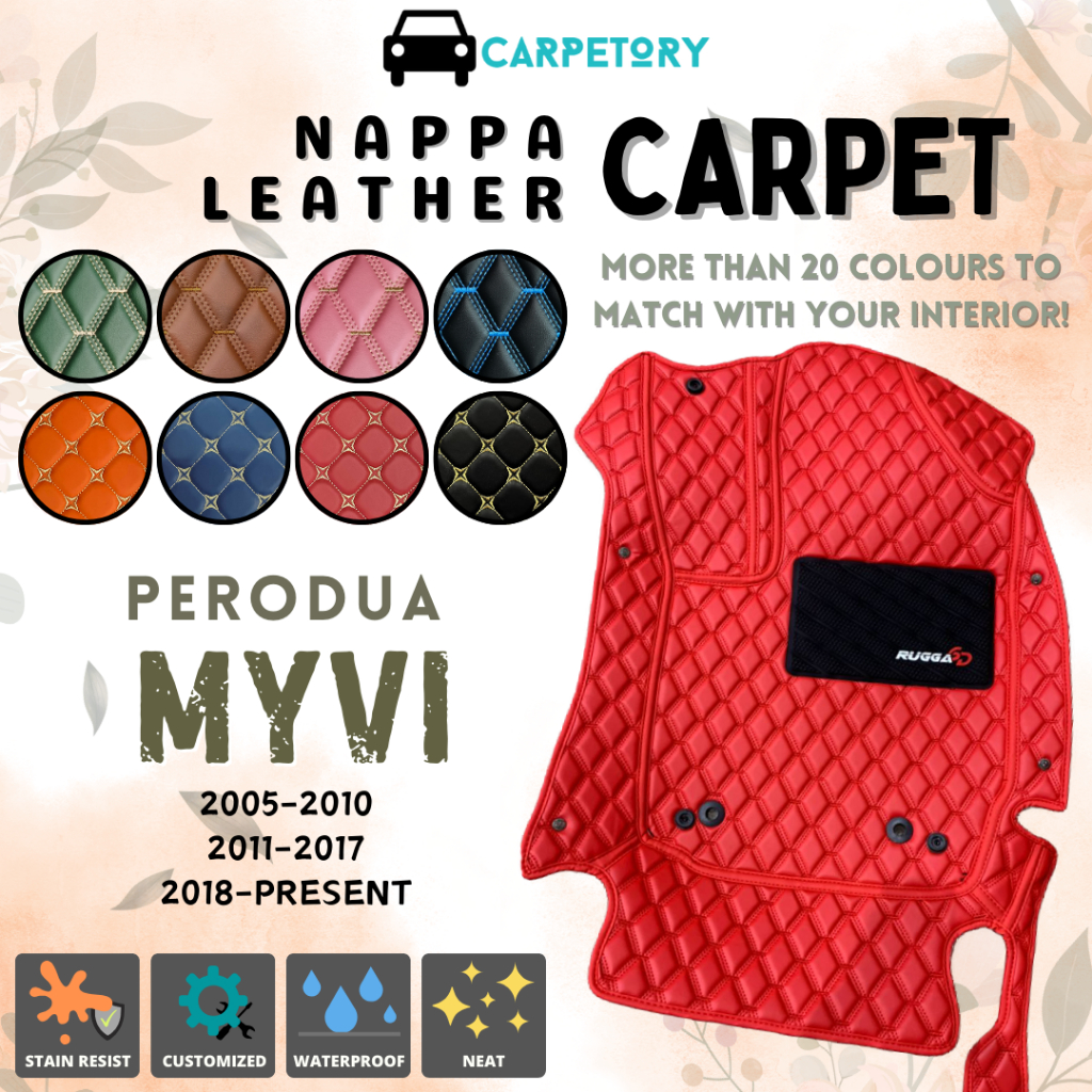 PERODUA Myvi M300 M600 M800 5D 6D Car Floor Rear Mat Liner Carpet ...