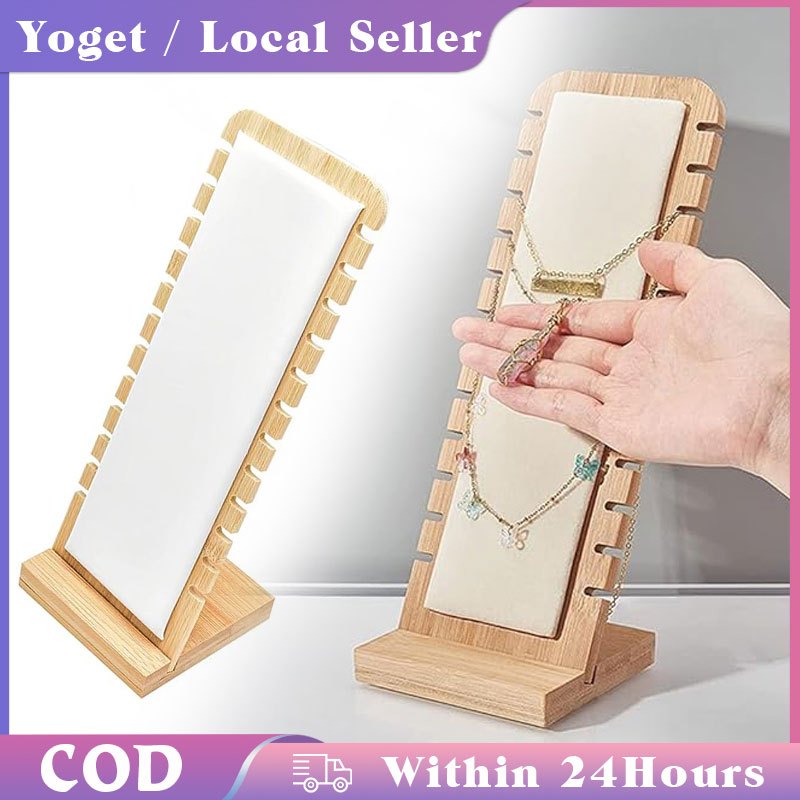 Bamboo Necklace Display Stand / Vertical Jewelry Necklace Display Stand ...