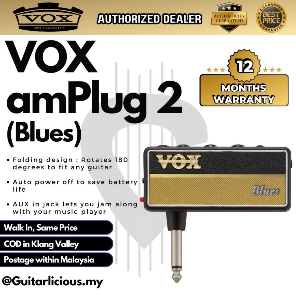 VOX amPlug2 Headphone Amplifier - AP2-CL Clean AP2-LD Lead AP2-BS Bass ...