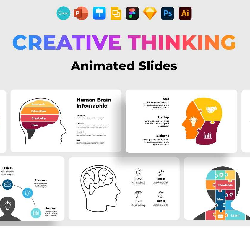 Creative Thinking | Presentation Template | PowerPoint Background | Education Infographic ...