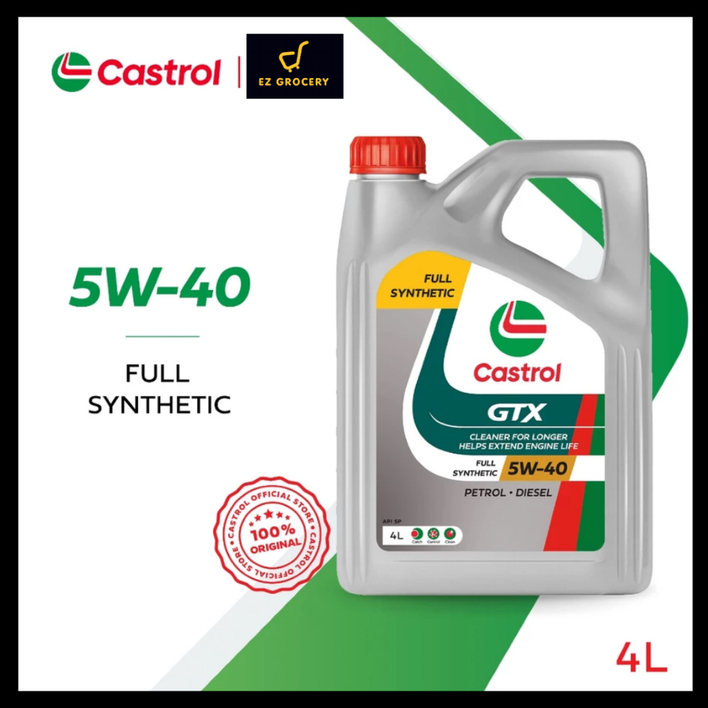 Castrol GTX 5W-40 (4L) Full Synthetic Engine Oil API SP/CF for Petrol ...