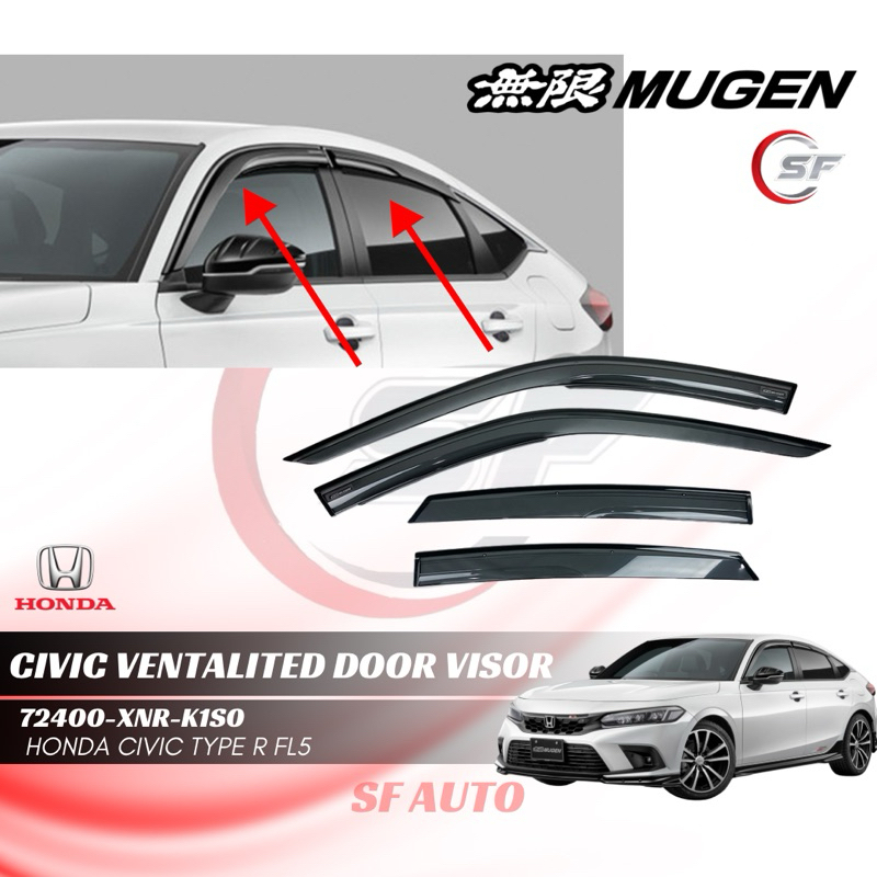 Honda Civic Type R Fl5 Mugen Ventalited Door Visor 72400-XVR-K1SO ...