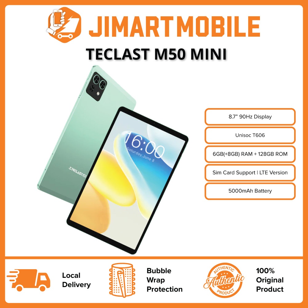 Teclast M50 Mini Tablet Android 14 T606 6GB RAM 128GB ROM 8.7" Tablets PC Incell Fully Laminated ...