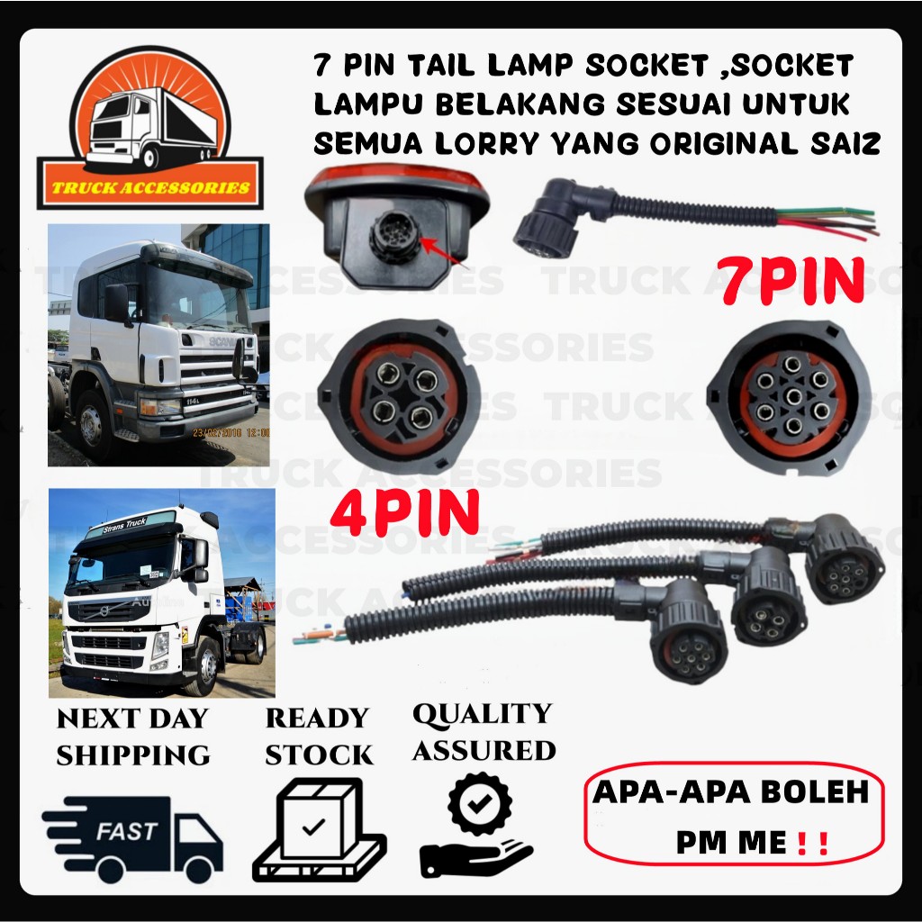 7 PIN TAIL LAMP SOCKET ,SOCKET LAMPU BELAKANG SESUAI UNTUK SEMUA LORRY ...